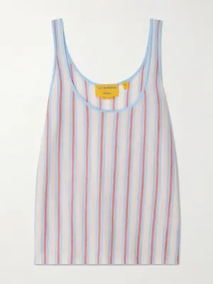 Guest In Residence Striped Cashmere Tank