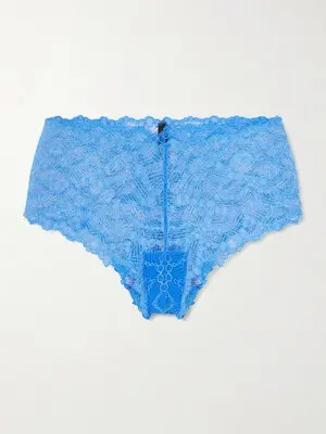 Kiki De Montparnasse Mon Cheri Lace Briefs - Blue