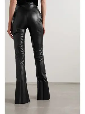 Norma Kamali Spat Vegan Leather Flared Leggings