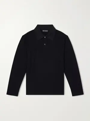 Our Legacy Cotton-jersey Polo Shirt - Black