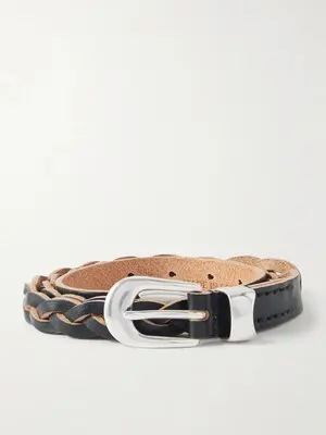 Our Legacy 2cm Braided Leather Belt - Black