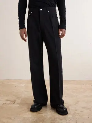 Rick Owens Geth Straight-leg Virgin Wool Trousers - Black