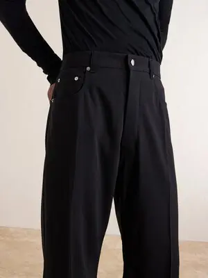Rick Owens Geth Straight-leg Virgin Wool Trousers - Black