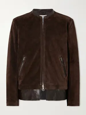 Our Legacy Drift Leather-trimmed Suede Jacket - Brown
