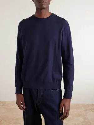 Loro Piana Ice Wish™ Sea Island Cotton Sweater - Blue