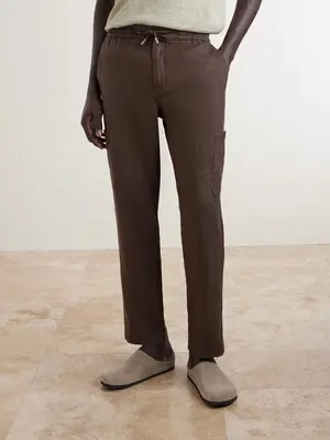 Mr P. James Tapered Linen Cargo Trousers