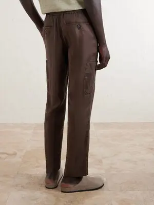 Mr P. James Tapered Linen Cargo Trousers
