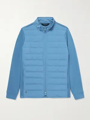 Peter Millar Winsome Hybrid Quilted Shell And Piqué Jacket - Blue