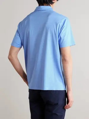Peter Millar Excursionist Stretch-cotton And Modal-blend Polo Shirt - Blue