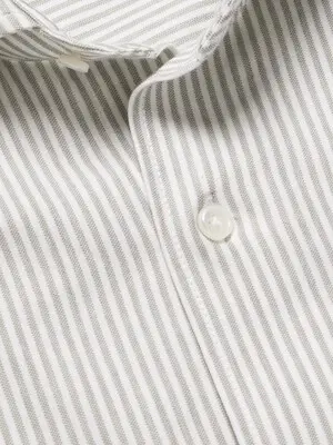 Peter Millar Excursionist Flex Slim-fit Striped Cotton-blend Shirt - Gray