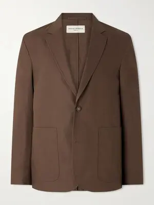 Officine Générale Cyril Unstructured Organic Cotton Blazer - Brown