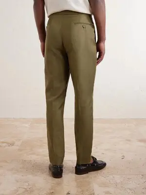 Officine Générale Tapered Lyocell, Linen And Cotton-blend Trousers