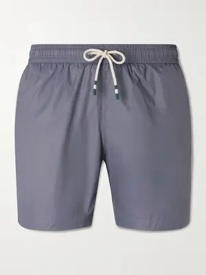 Hartford Straight-leg Mid-length Recycled Swim Shorts - Gray