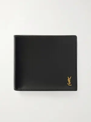 Saint Laurent Logo-embellished Leather Bifold Wallet With Money Clip - Black