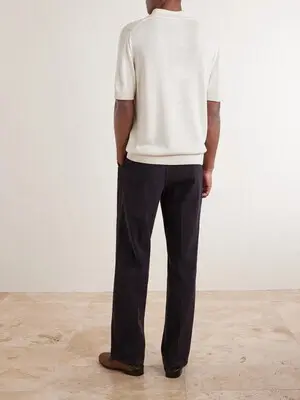 PIACENZA CASHMERE 1733 Silk And Linen-blend Polo Shirt - Neutrals