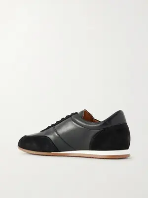 Mr P. Suede-trimmed Leather Sneakers