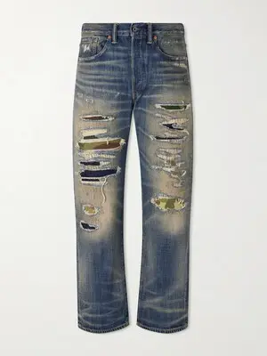Ralph Lauren Distressed Straight-leg Jeans - Blue