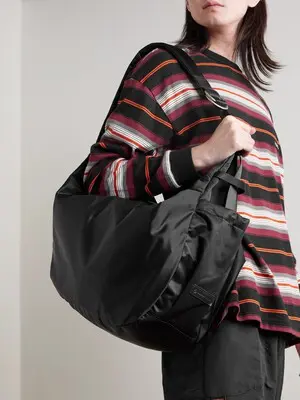 MASTER-PIECE CO Ark Leather-trimmed Nylon Shoulder Bag - Black