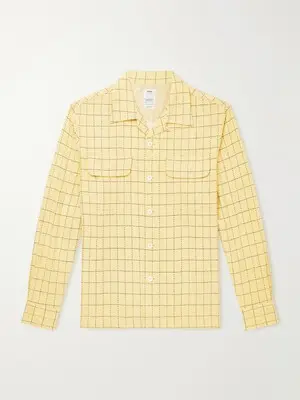 Visvim Carrow Convertible-collar Checked Wool Shirt - Yellow