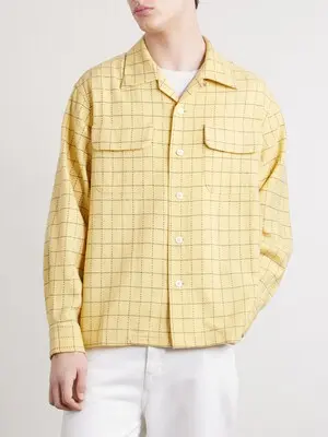 Visvim Carrow Convertible-collar Checked Wool Shirt
