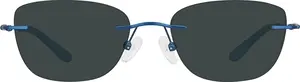 Zenni Rectangle Flex Titanium Rimless Eyeglasses - Blue