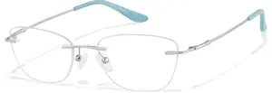 Zenni Rectangle Flex Titanium Rimless Eyeglasses - Silver