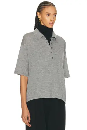 Sprwmn Oversized Cashmere Polo Top
