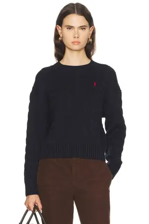 Polo Ralph Lauren Crewneck Cable Knit Sweater - Hunter Navy