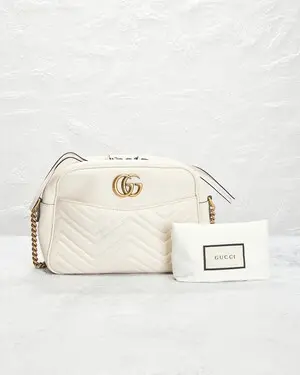 FWRD RENEW Gucci Gg Marmont Shoulder Bag - White