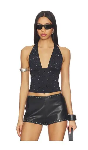 Superdown Sheren Embellished Halter Top