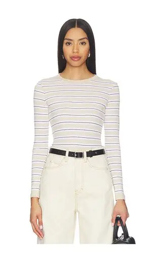 Enza Costa Cotton Stripe Long Sleeve Tee