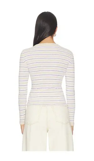 Enza Costa Cotton Stripe Long Sleeve Tee