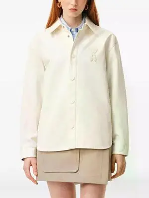 Ami De Coeur Crochet Patch Shirt - Neutrals