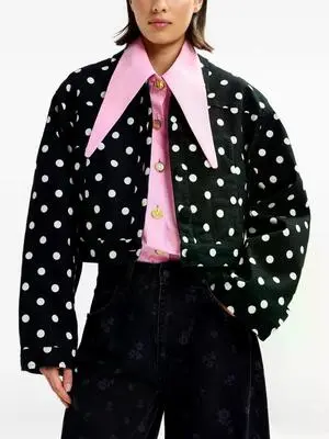 Essentiel Antwerp Jaborosa Polka-dot Cropped Jacket
