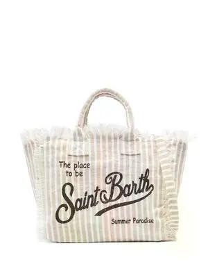 MC2 SAINT BARTH Colette Stripes Fringed Tote Bag