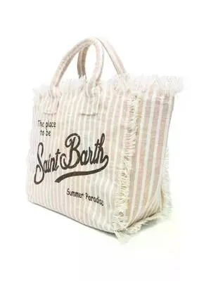 MC2 SAINT BARTH Colette Stripes Fringed Tote Bag