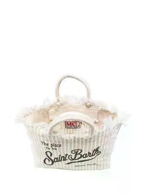 MC2 SAINT BARTH Colette Stripes Fringed Tote Bag
