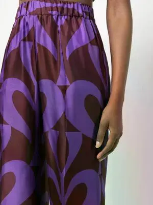 P.a.r.o.s.h Graphic-print High-waisted Trousers - Brown