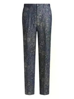 Etro Jacquard Floral Paisley-motif Trousers