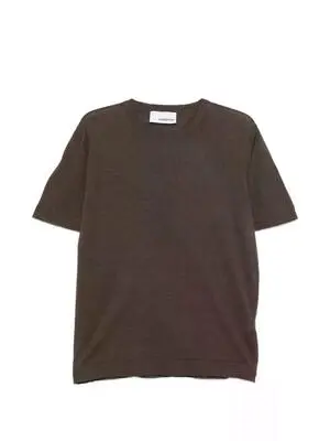 COSTUMEIN Fine-knit Short-sleeve T-shirt - Brown