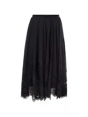 Fabiana Filippi Foliage Embroidery Flared Skirt