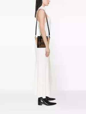 Celine 2013 Nano Tricolor Leather Luggage Satchel - Black
