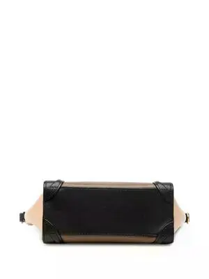 Celine 2013 Nano Tricolor Leather Luggage Satchel - Black
