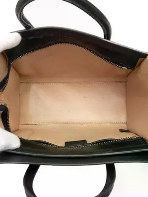 Celine 2013 Nano Tricolor Leather Luggage Satchel - Black
