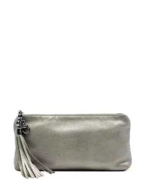 Gucci Metallic Leather Tassel Clutch Bag