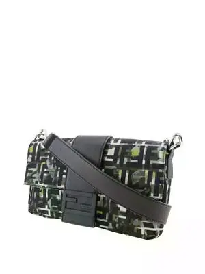 Fendi Zucca Nylon Camouflage Convertible Baguette Satchel - Black