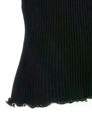 Pinko Ribbed Beaded V-neck Tank Top