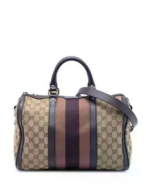 Gucci Gg Canvas Web Joy Boston Satchel - Purple