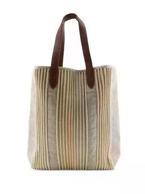 Hermès 2008 Ribbed Canvas Calicut Cabas Tote - Brown