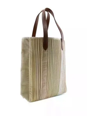 Hermès 2008 Ribbed Canvas Calicut Cabas Tote - Brown